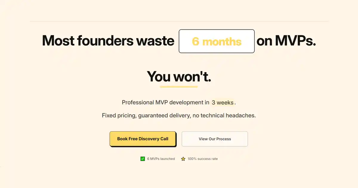GetMVPBuilt - Professional MVP Development in 3 Weeks